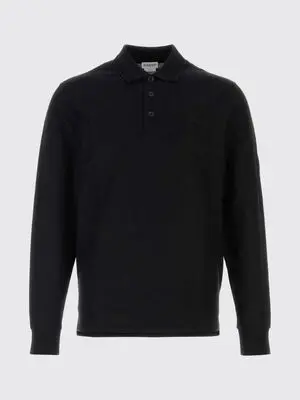 Burberry Ekd Logo Slim Fit Long-sleeved Cotton Polo