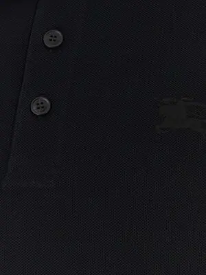 Burberry Ekd Logo Slim Fit Long-sleeved Cotton Polo