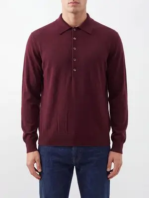 Dries Van Noten Merino Wool Polo - Wine