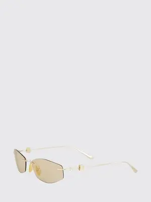 Balenciaga Balenciaga D-Frame Rectangular Metal Sunglasses With Tinted Lenses Gold