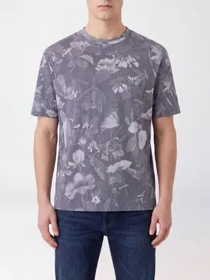 Emporio Armani Floral Print All-over Cotton Crew-neck T-shirt