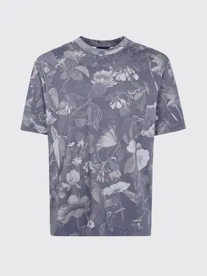 Emporio Armani Floral Print All-over Cotton Crew-neck T-shirt
