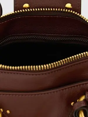 Chloé Paddington Handbag In Leather With Padlock And Studs - Brown