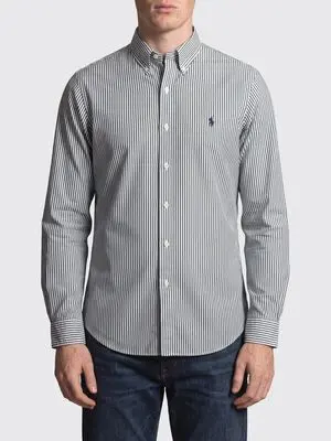 Polo Ralph Lauren Slim Fit Striped Stretch-cotton Shirt With Pony Logo - Green