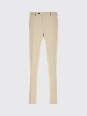 PT TORINO Slim Fit Cotton And Silk Tailored Trousers - Beige