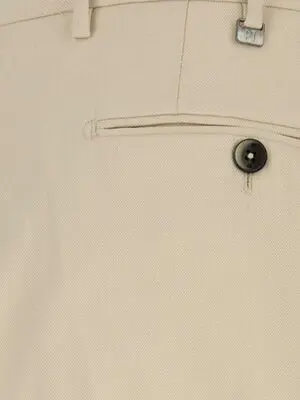 PT TORINO Slim Fit Cotton And Silk Tailored Trousers - Beige
