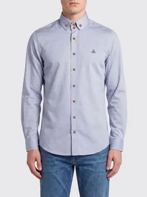 VIVIENNE WESTWOOD Slim Fit Cotton Shirt With Button-down Collar - Blue