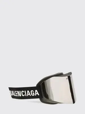 Balenciaga Nylon Mask Sunglasses With Logo And Adjustable Strap - Silver