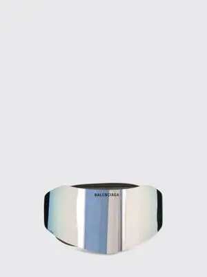 Balenciaga Nylon Mask Sunglasses With Logo And Adjustable Strap - Silver