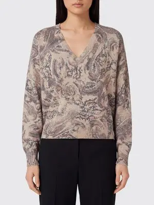 Liu Jo Paisley V-neck Sweater - Beige