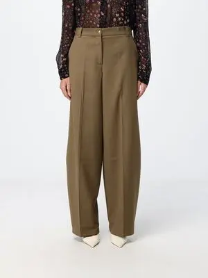 Pinko Wool Blend Mid-rise Skinny Trousers - Green