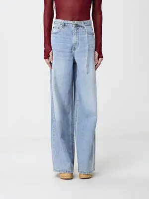 Zimmermann Indra High-waisted Wide-leg Belted Denim Jeans