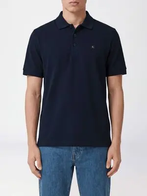 Burberry Polo Shirt In Cotton Piqué With Embroidered Ekd Logo - Navy