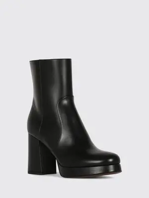 Valentino Garavani Calfskin Ankle Boots With High Heel And Vlogo Signature - Black