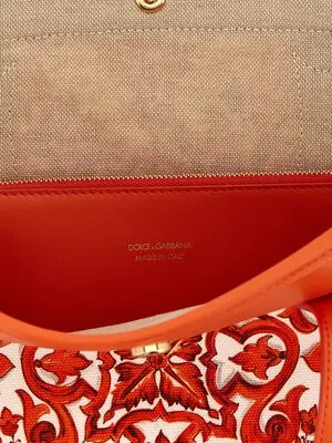 Dolce & Gabbana Printed Canvas And Leather Tote