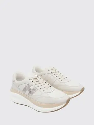 Hogan Maxi I Active Leather Sneakers With Rhinestone H Logo