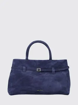 Manu Atelier Suede Handbag - Navy