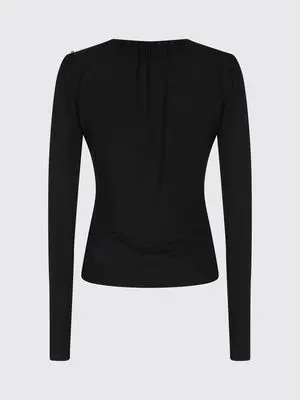 Sportmax Ruched V-neck Long Sleeve Top