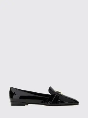 FERRAGAMO Patent Leather Loafers With Gold Tone Hardware