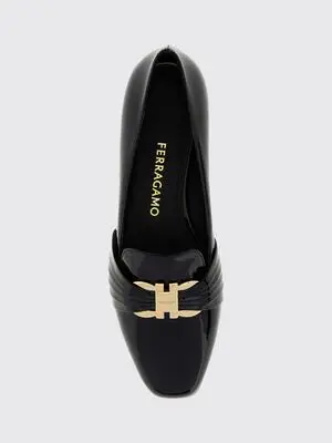 FERRAGAMO Patent Leather Loafers With Gold Tone Hardware