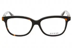 Guess Rectangular Full Rim Eyeglasses - Dark Havana/clear Demo Lens