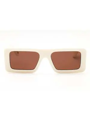Off-White Troy Rectangle Acetate Sunglasses - White/brown