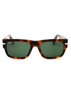 FERRAGAMO Rectangular Tortoiseshell Full Rim Sunglasses - Blue/brown