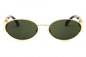 VERSACE VERSACE Oval Full Rim Gold Tone Sunglasses