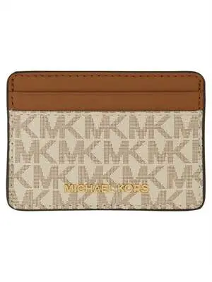 Michael Kors Mini Logo Wallet 9.5 Cm X 7 Cm - Beige
