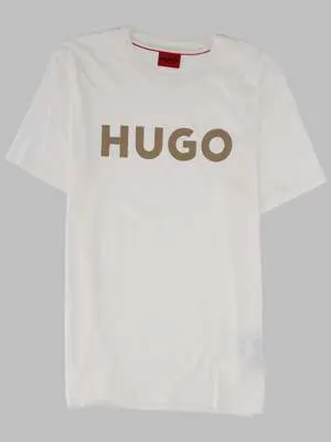 Hugo Logo T-shirt In 100% Cotton - Ivory