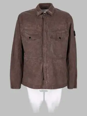 Stone Island Inspired Short-sleeve Shirt - Grey