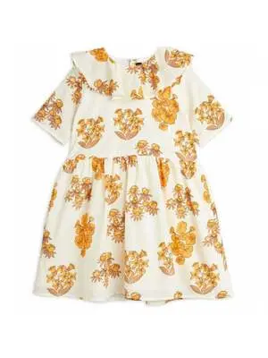 MINI RODINI Floral Woven Short Sleeve Dress