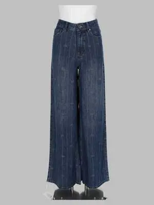 SELF-PORTRAIT 100% Lyocell Wide Leg Jeans