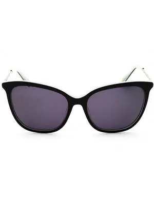 Anne Klein Ak7083 Cat Eye Sunglasses - Black/dark Grey