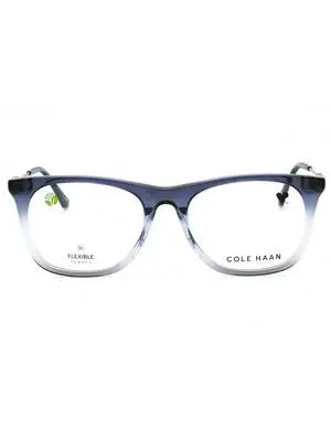 Cole Haan Rectangular Full Rim Eyeglasses - Blue Gradient/clear Demo Lens
