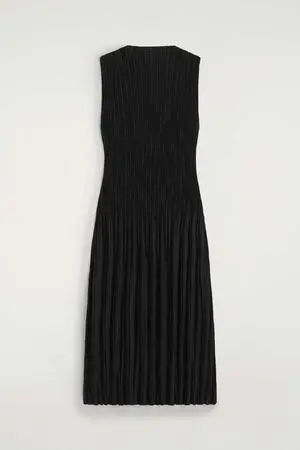 Cos Pleated Jacquard Sleeveless Maxi Dress