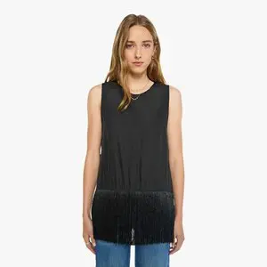Natalie Martin Natalie Martin Silk Fringe Top Black