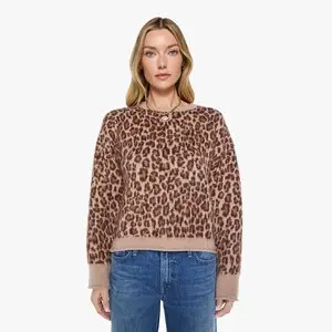 Sablyn Mari Slouchy Crewneck Leopard Print Cashmere Sweater