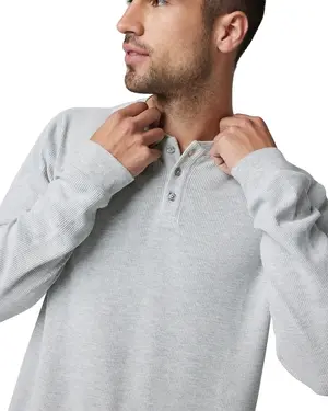 Vuori Waffle Cotton Blend Henley Shirt