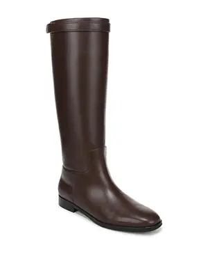 Vince Margaretii Leather Knee High Boots - Black Leather