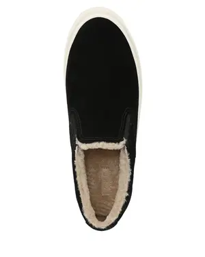 Vince Blair Shearling Slip-on Sneakers - Black Soft Leather