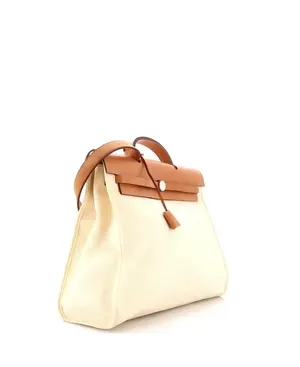 Hermès 39 Herbag Zip Leather And Toile