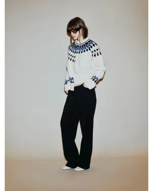 SAINT ART Neil Wool Crewneck Fair Isle Sweater