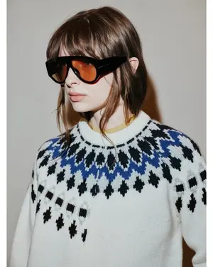 SAINT ART Neil Wool Crewneck Fair Isle Sweater