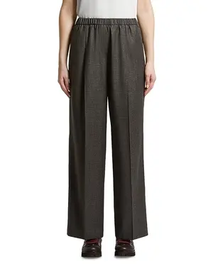 Peserico Wool Blend Flannel Wide Leg Pants