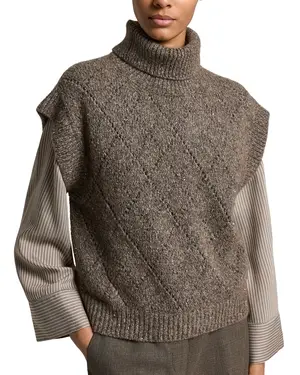 Peserico Micro Sequin Rib Knit Turtleneck Sweater