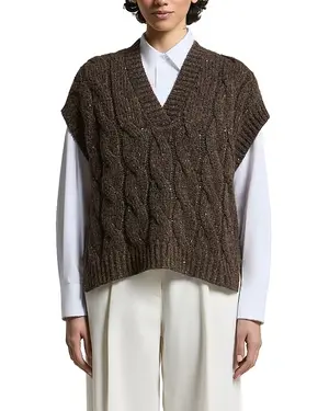 Peserico Cable Knit Extended Sleeve Sweater
