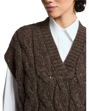 Peserico Cable Knit Extended Sleeve Sweater