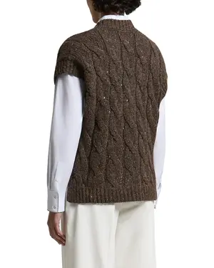 Peserico Cable Knit Extended Sleeve Sweater