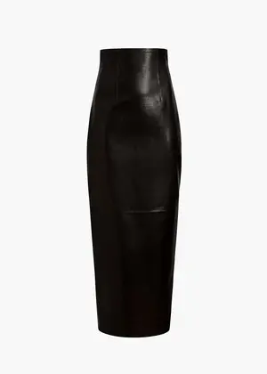 Khaite Loxley Leather Pencil Skirt